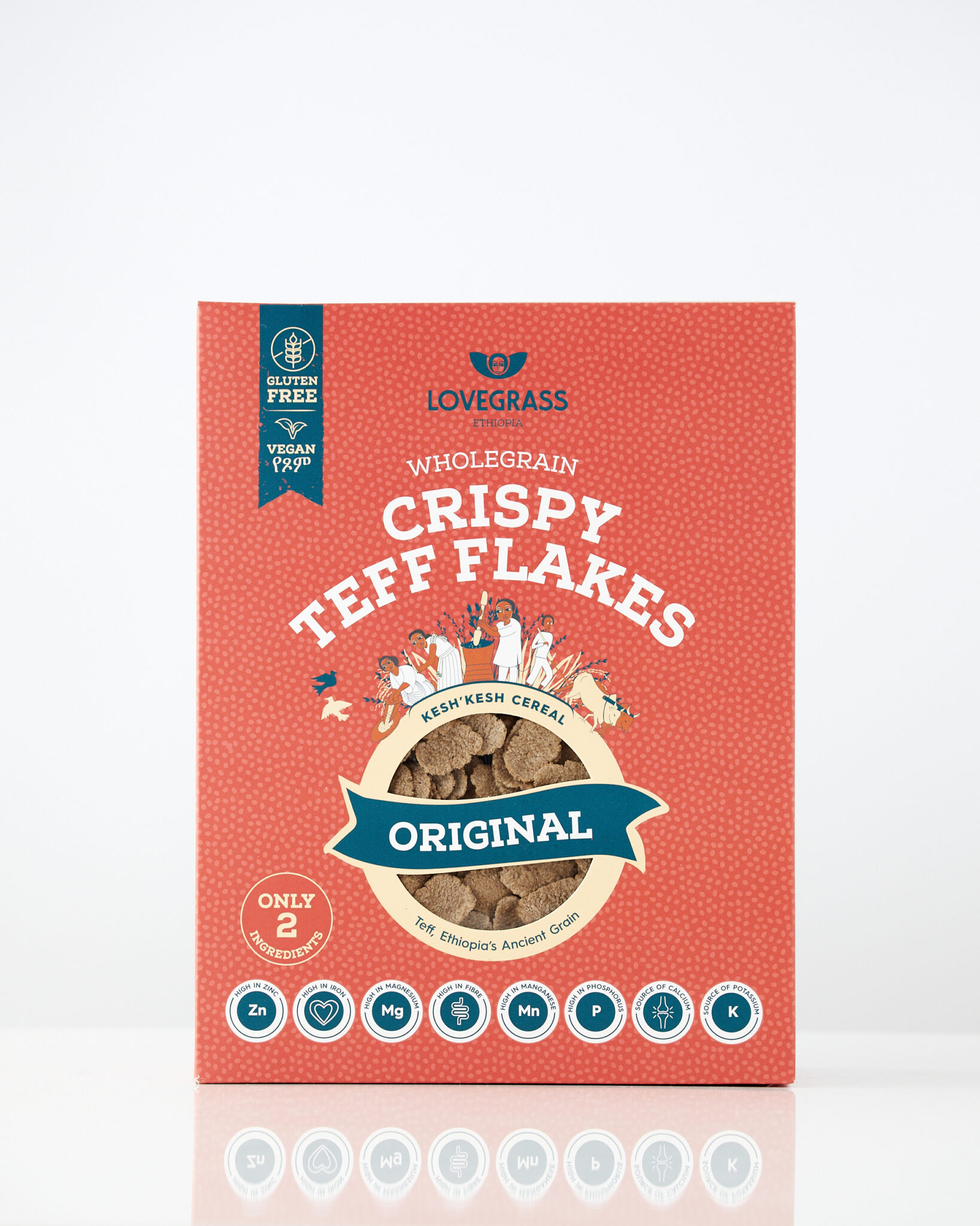 Wholegrain Crispy Teff Flakes Original 350g | Lovegrass Ethiopia