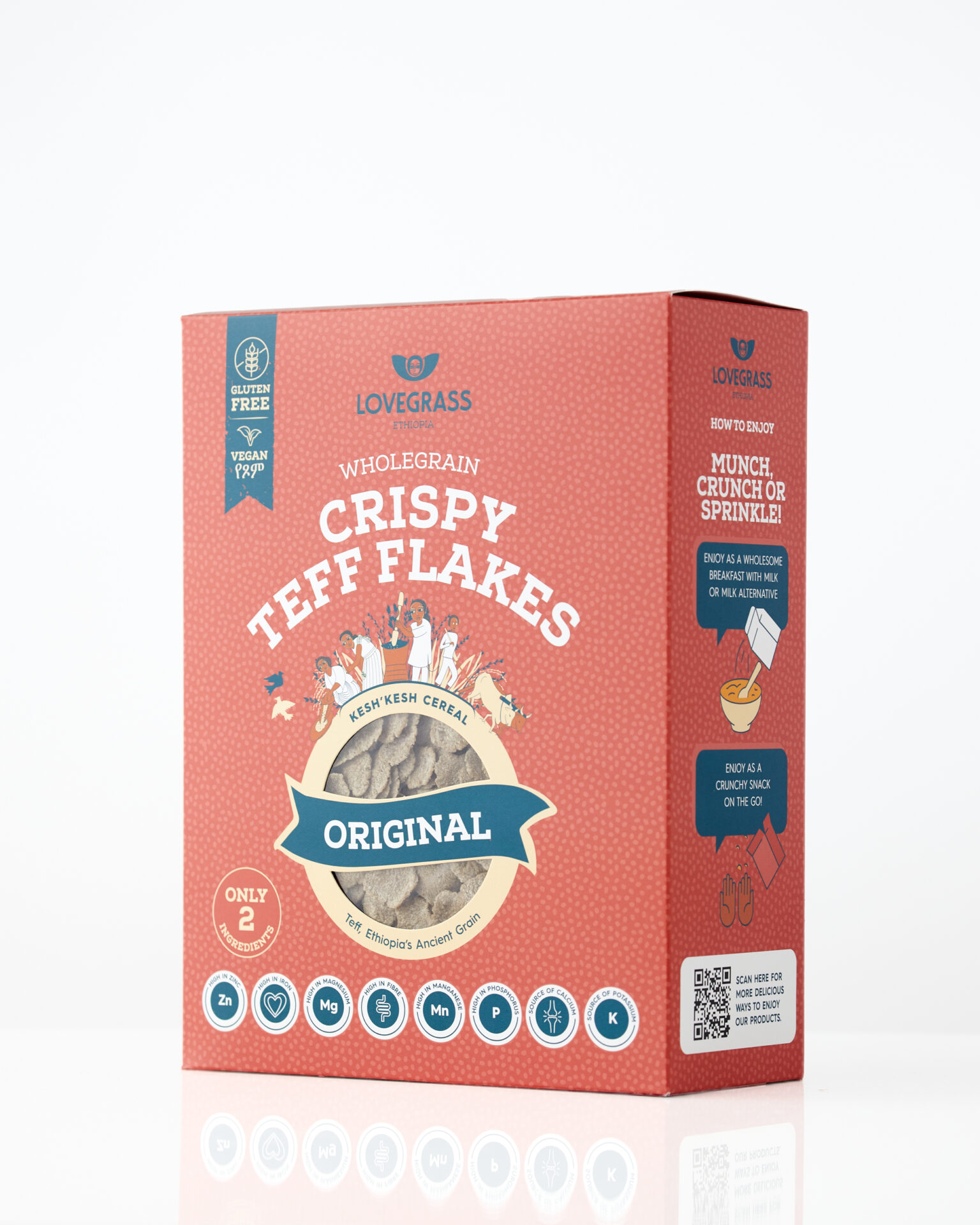 Wholegrain Crispy Teff Flakes Original 350g | Lovegrass Ethiopia