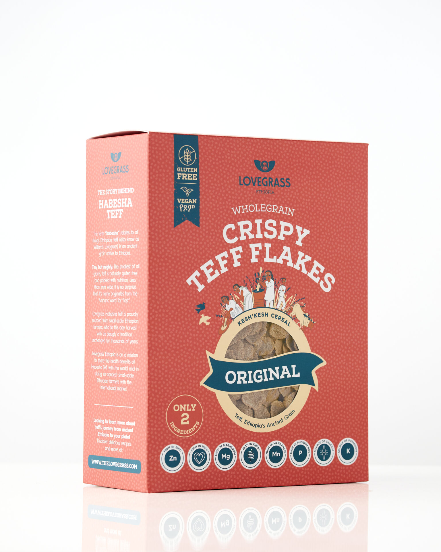 Wholegrain Crispy Teff Flakes Original 350g | Lovegrass Ethiopia