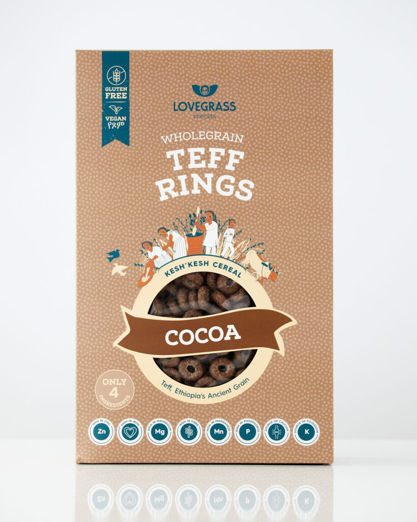 Wholegrain Teff Cocoa Rings 350g | Lovegrass Ethiopia