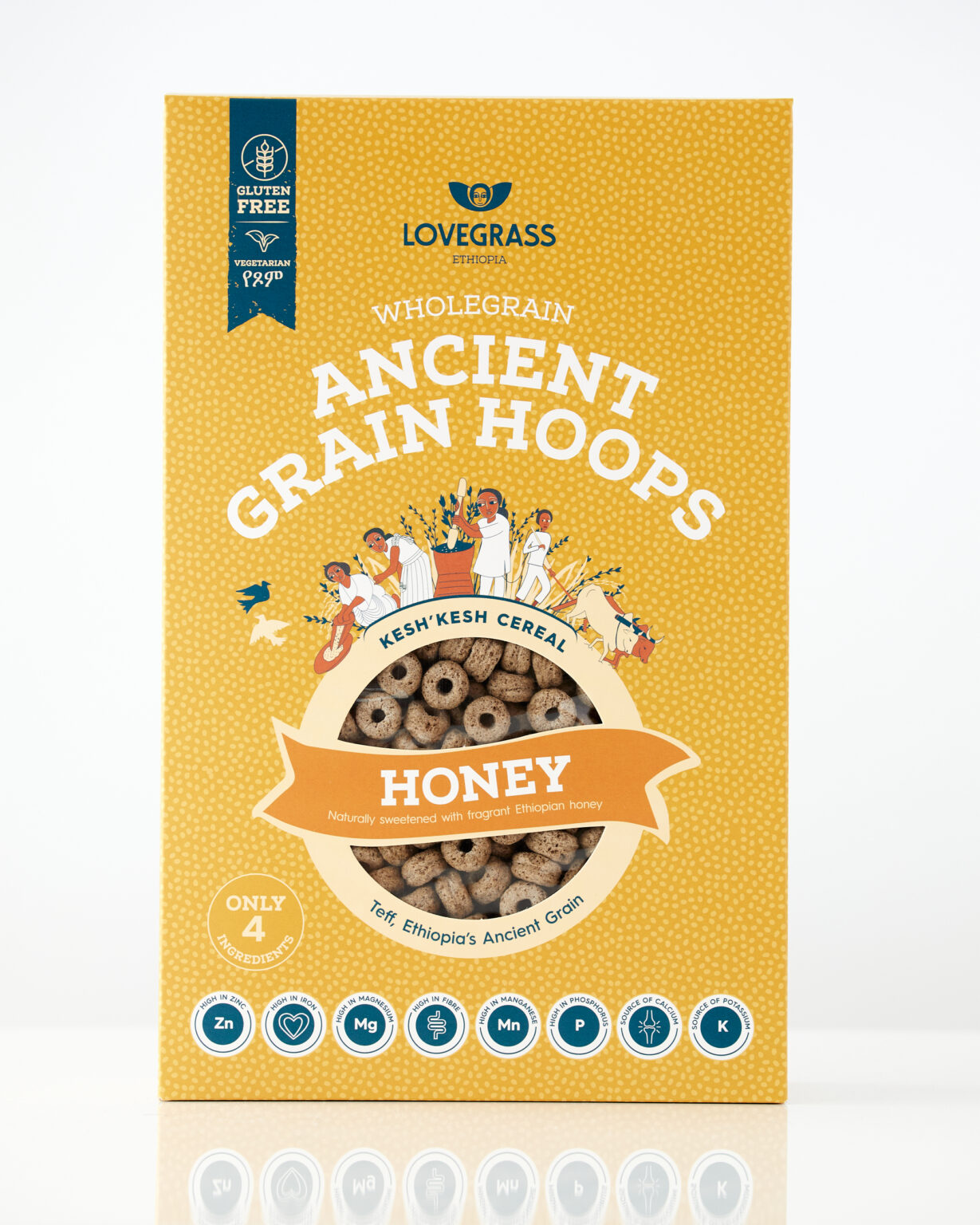 Wholegrain Ancient Grain Honey Hoops 350g | Lovegrass Ethiopia