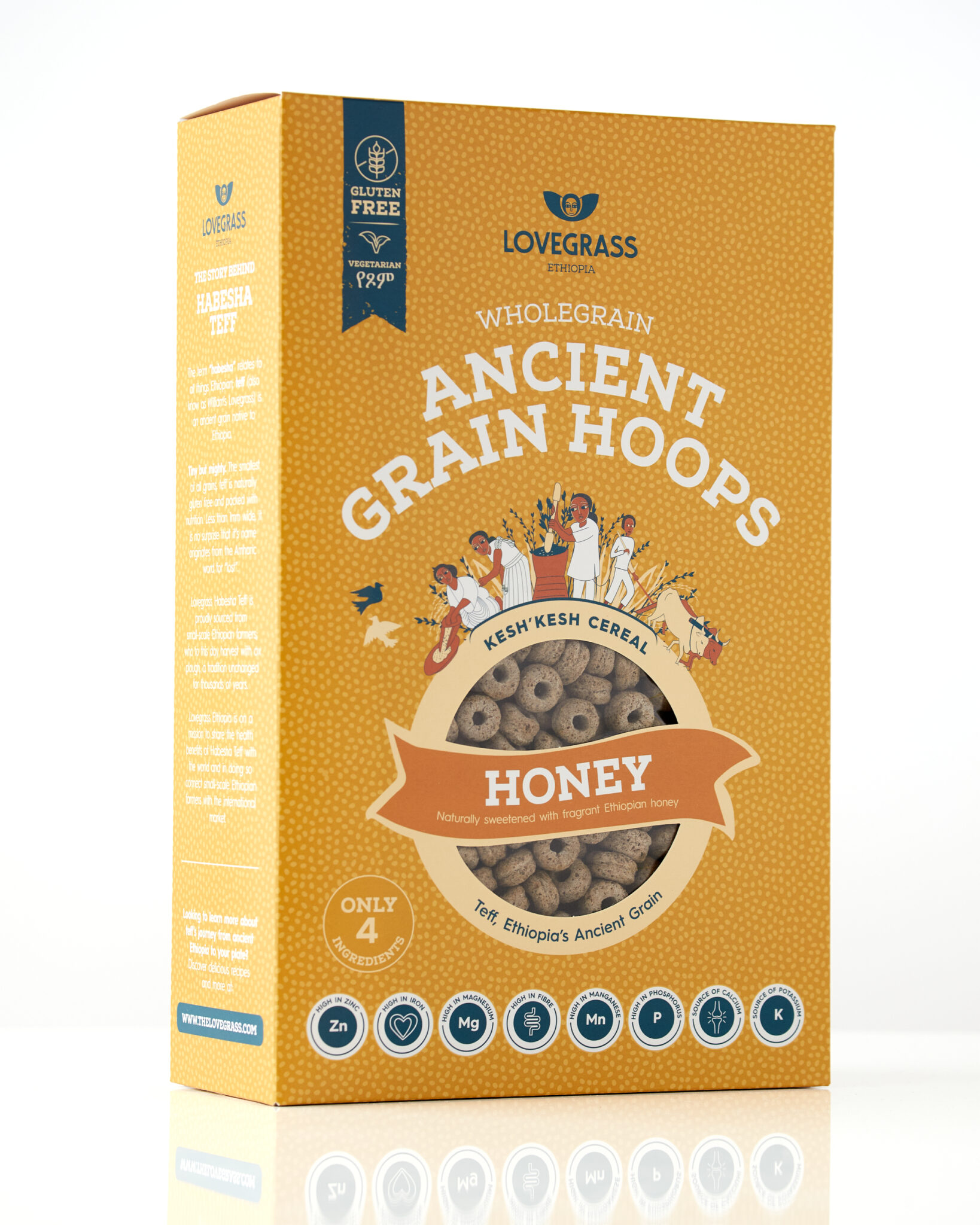 Wholegrain Ancient Grain Honey Hoops 350g | Lovegrass Ethiopia